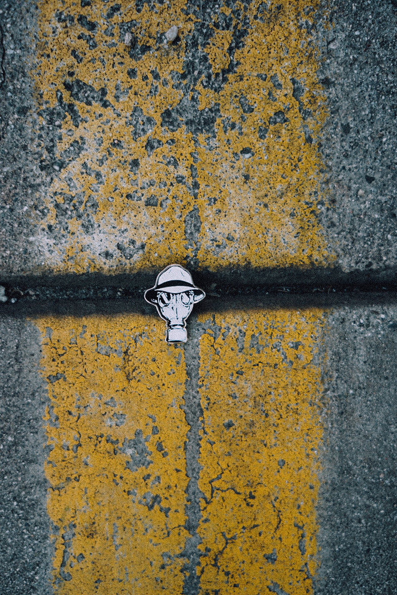 Gas Mask Pin White – The Psycho Shop / Psycho Realm Merchandise